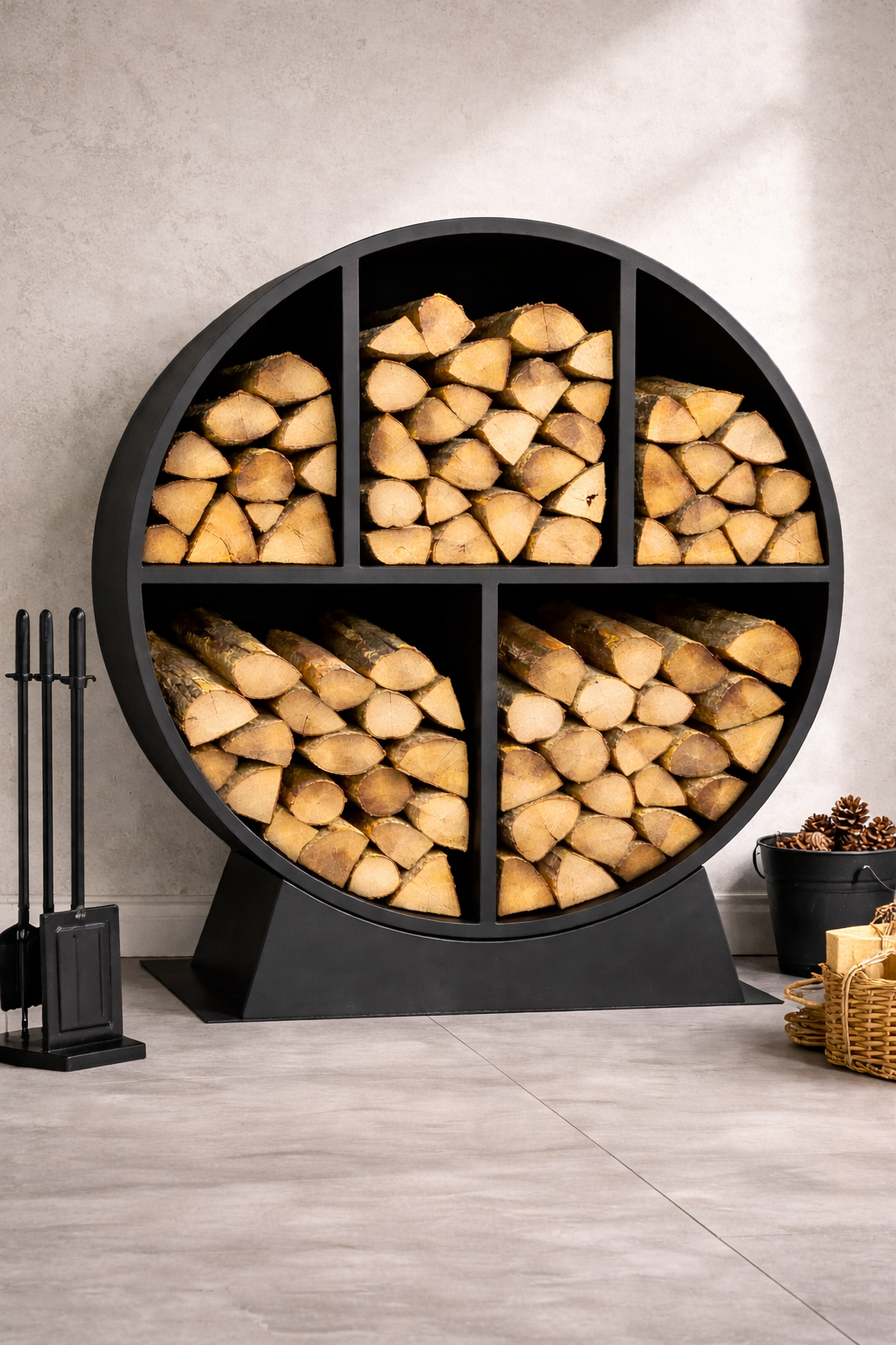 Wood Log Stacker 40'' - 56''- Firewood Rack - Indoor & Outdoor - MF-WR ...
